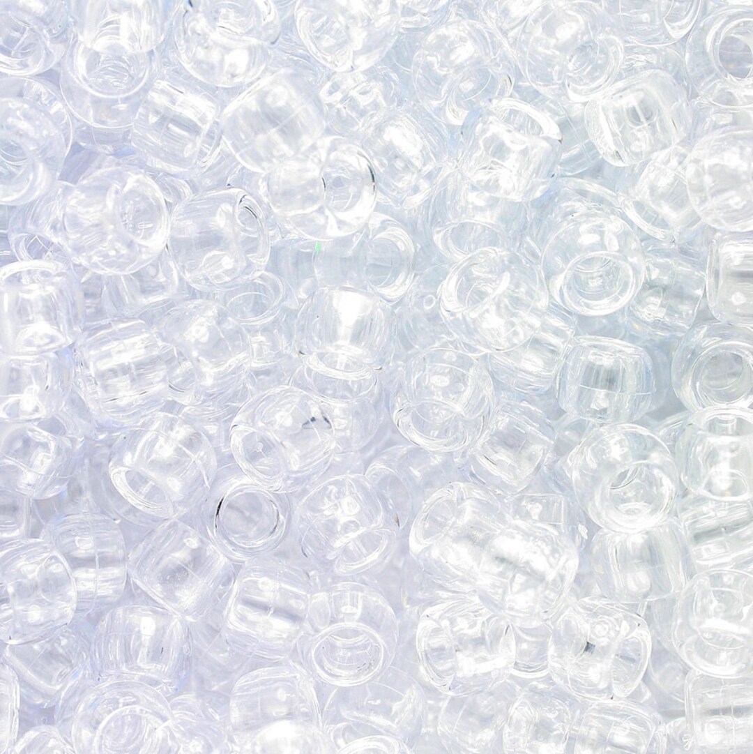 Clear Pony Beads, Transparent Beads, Pony Beads, Clear Beads, 9mm ...