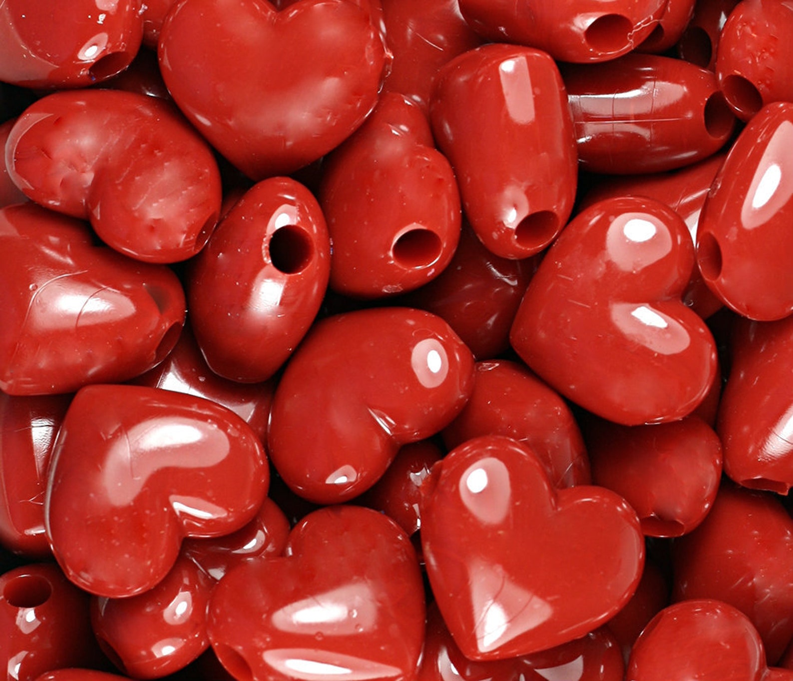 Large Dark Red Heart Beads, Beads, Valentines Day, Kid Crafts, Red ...