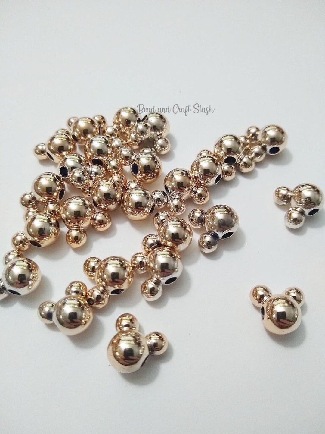 12mm GOLD Mouse Head Beads, Mickey, DIY, Kid Crafts, Acrylic Beads - Etsy
