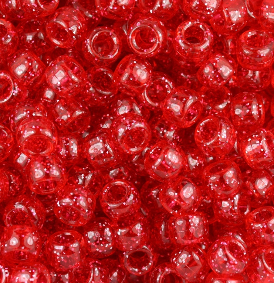 Red Glitter Beads Kid Crafts Beads Sparkle Ruby Red Hair - Etsy