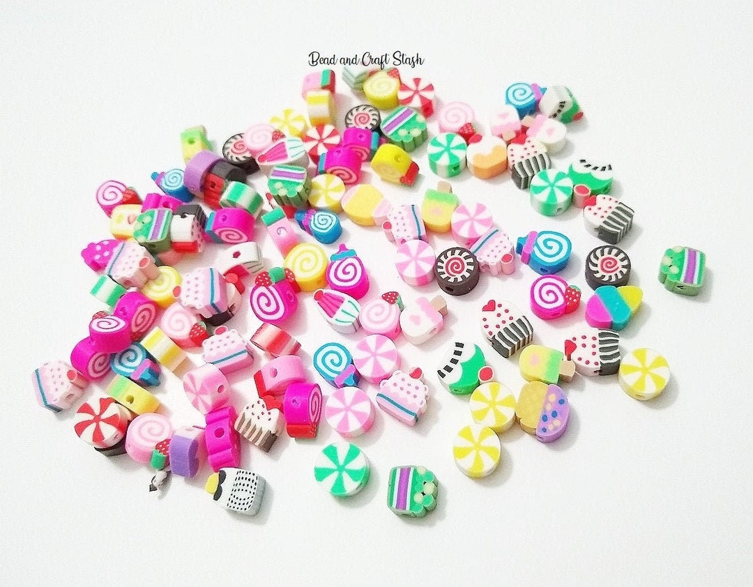 Candy Clay Beads, Candy Beads, Candy Slice Beads, Beads, Kid Crafts ...