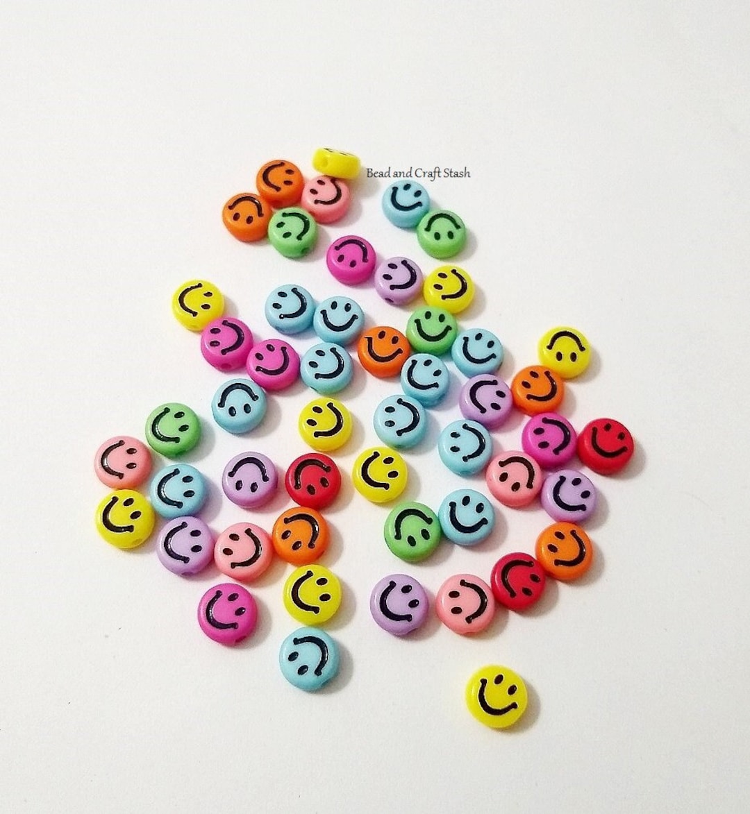 Happy Face, Smile Beads, Smile, Spacer Beads, Bold, Gifts, DIY, Kid ...