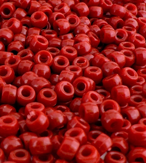 Dark Red Pony Beads Beads Kid Crafts Red Opaque Hair - Etsy