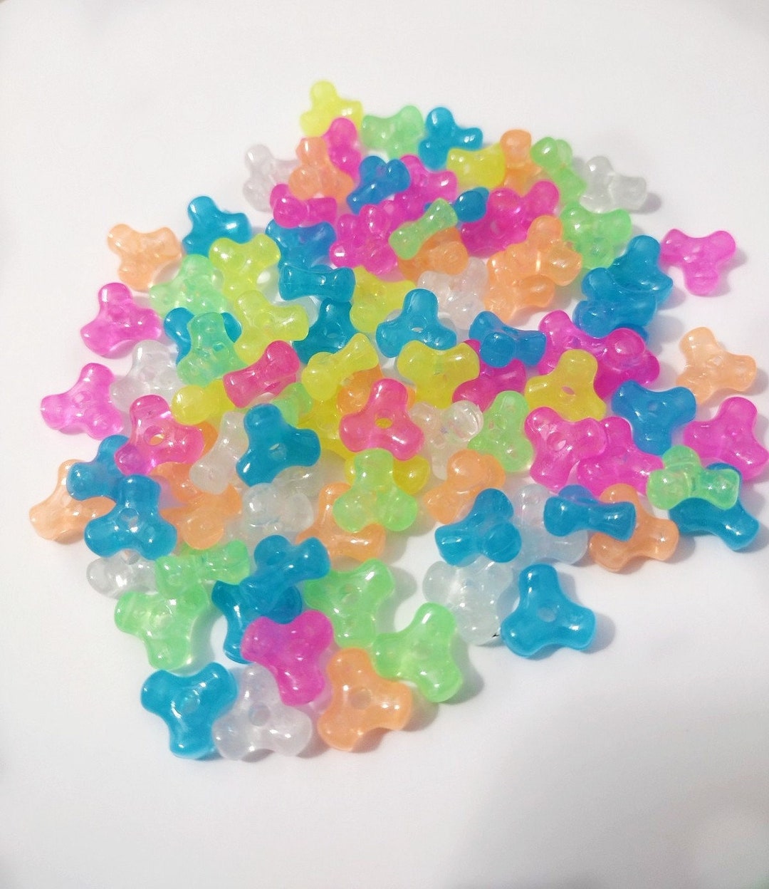500/1000 Glow Tribeads, Tri Beads, Glow Beads, Beads - Etsy