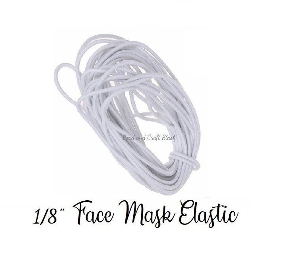 1/8" Face Mask Elastic, 3mm, Round String Elastic Cord for Face Masks ...
