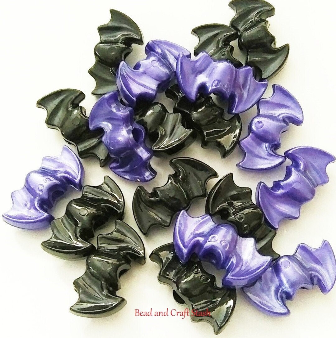 Halloween Bat Beads, Bats, Halloween, Kid Crafts, DIY, Acrylic Beads ...