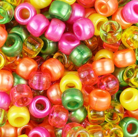 Fiesta Pony Bead Mix DIY Kid Crafts Pony Beads | Etsy