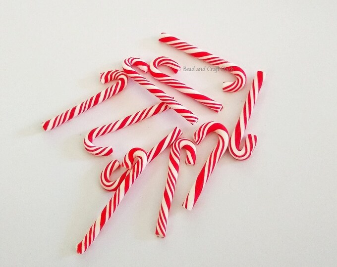 Mini Fake Candy Canes, Fake Food, Candy Canes, Polymer Clay, Nail Art ...