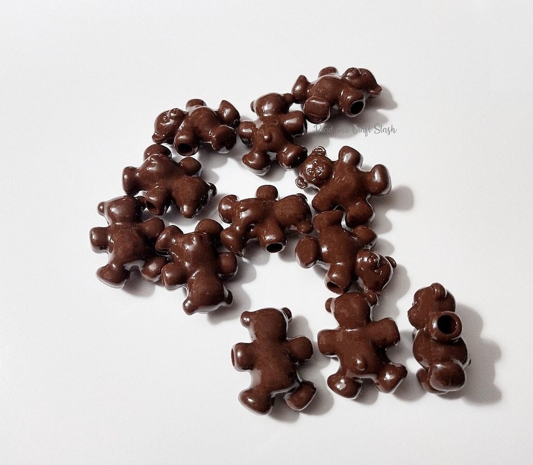 Teddy Bead Beads, Brown Bear, Beads, Teddy, Bear, Bead, Gift For, DIY ...