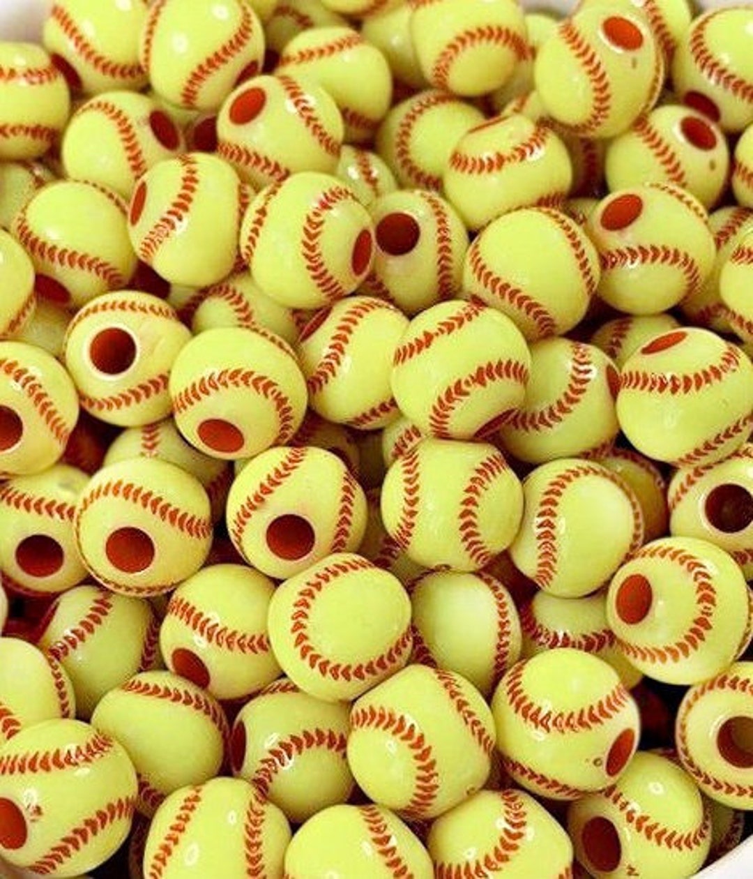 Softball Beads, Softball, Ball, Sports Beads, 10mm Beads, Beads, Kid ...