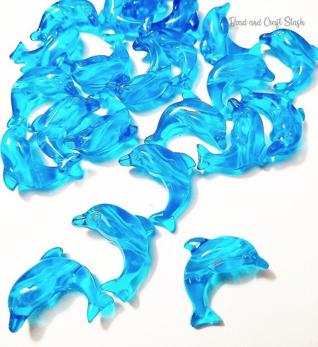 Dolphin Beads, Transparent Blue, Sea Life, Beads, Acrylic Beads - Etsy