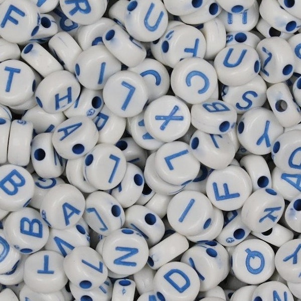 Blue White Beads - Etsy