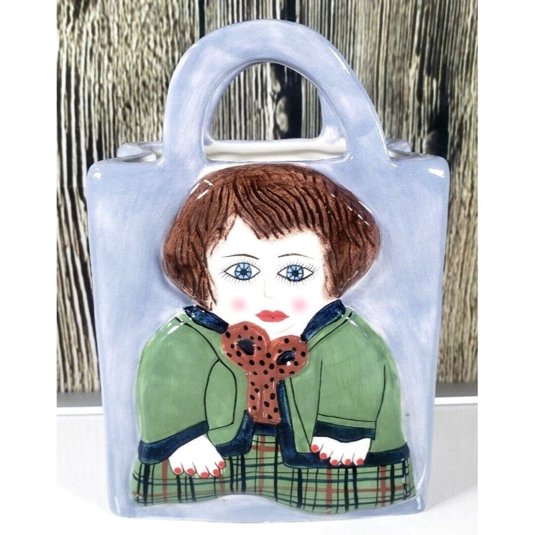 VTG Susan Paley Vase Bag Lady Ganz Bella Casa Clara Ceramic - Etsy