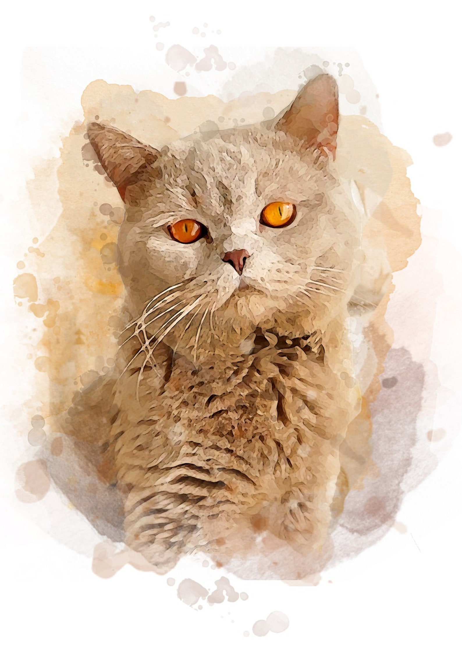 Custom MADE FOR YOU Cat Poster Wall Art Watercolor Print | Etsy