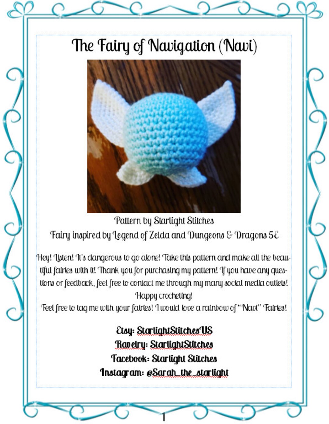 The Fairy of Navigation (navi) Crochet Pattern - Etsy