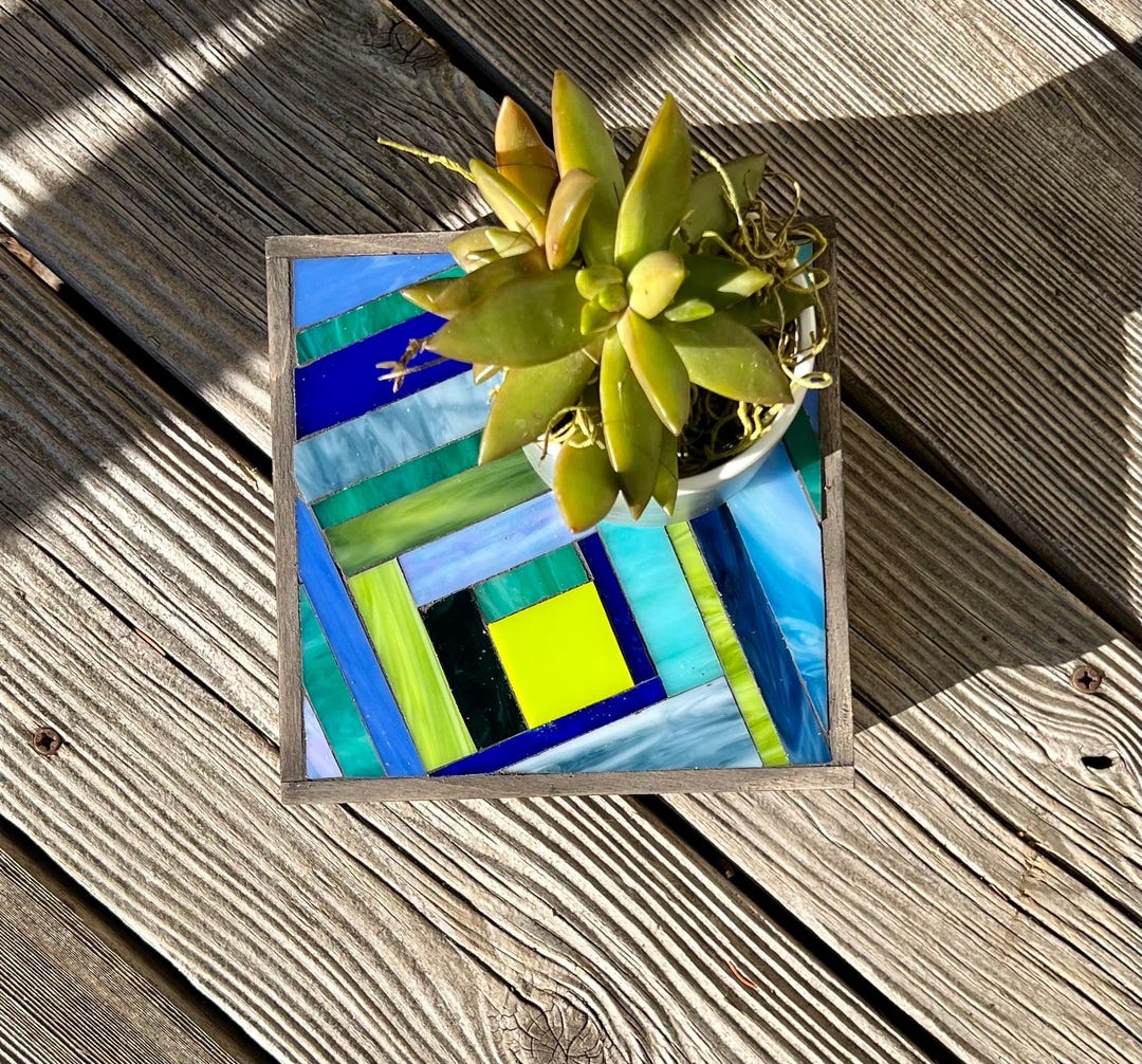 Mosaic Plant Trivet | Ready to Buy | Shelf Accent | Home Decor | Plant ...