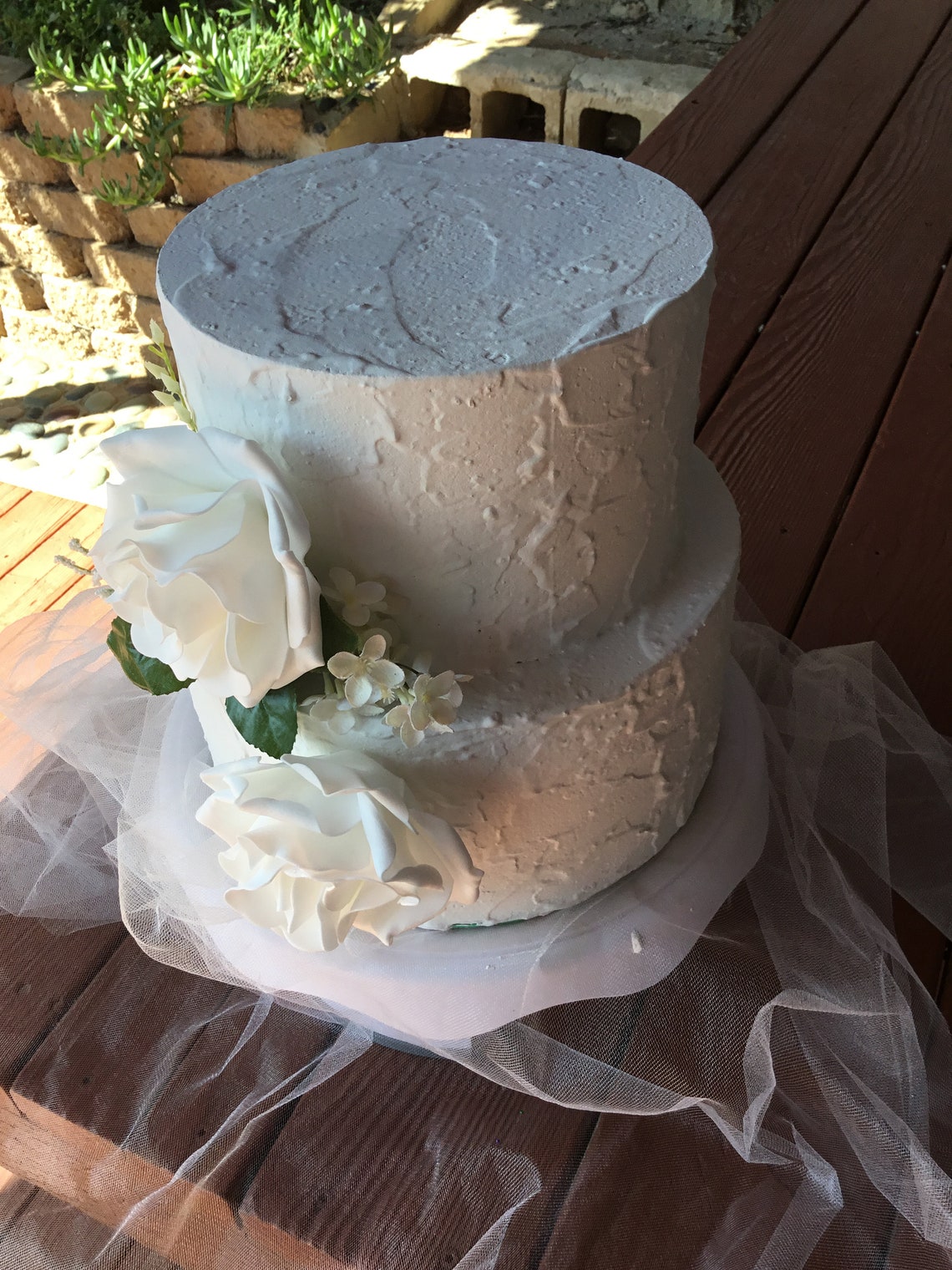 Rustic dumy cake with flowers fake cale | Etsy