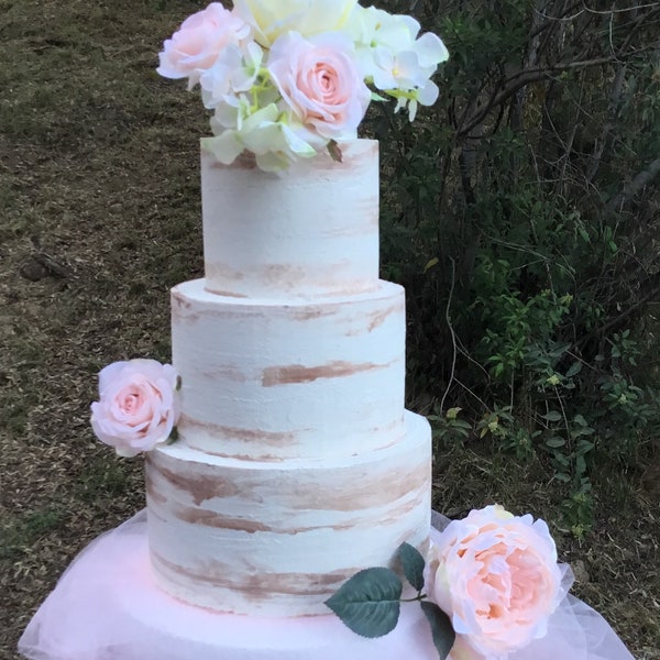Fake Wedding Cake With Real Cake Cut Out - Etsy