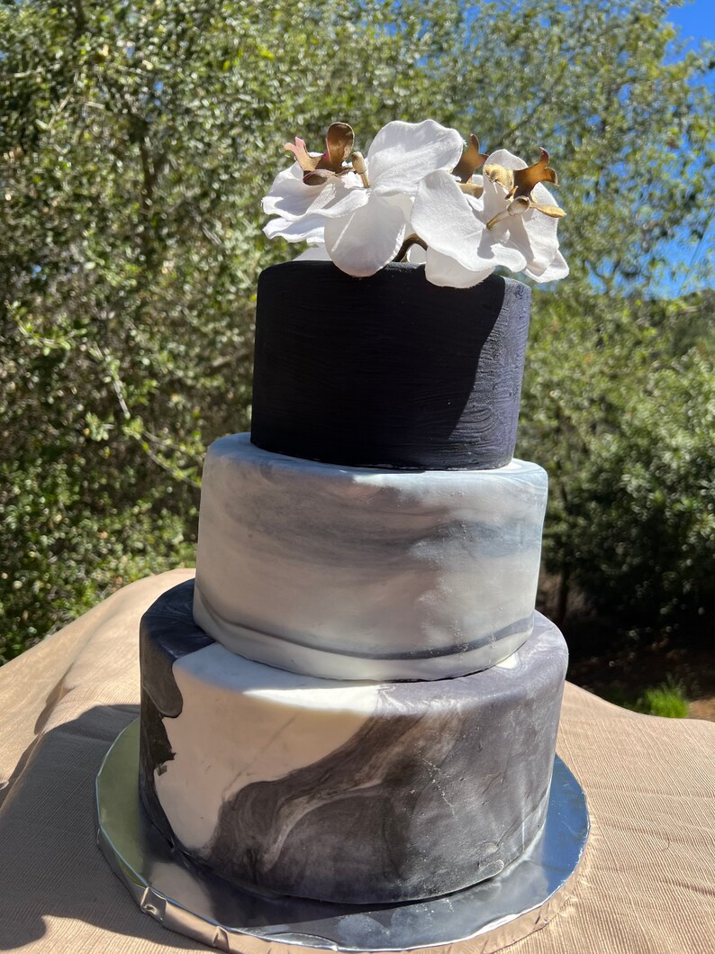 Fake Cake Wedding Black White Marmor - Etsy