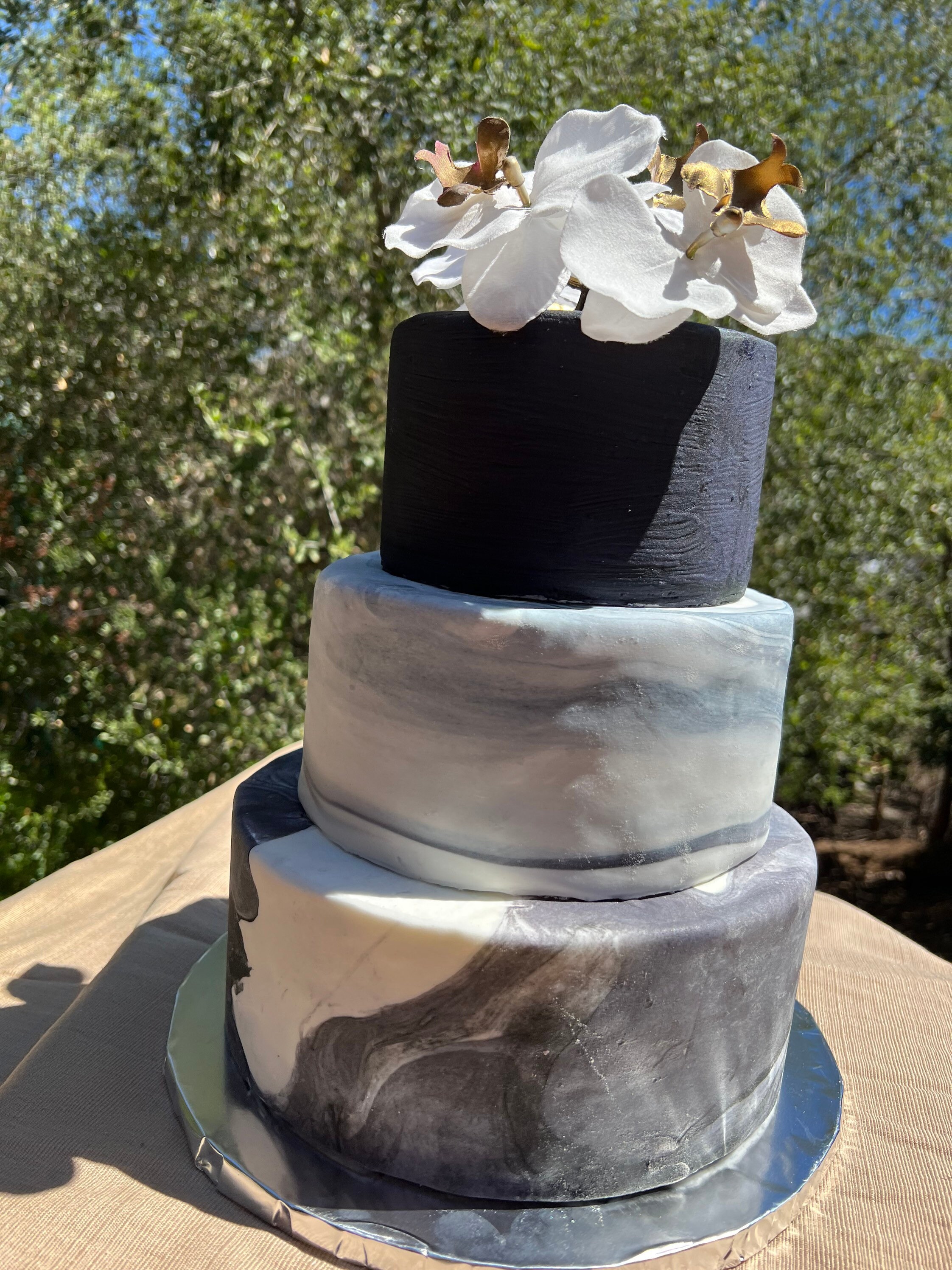Fake Cake Wedding Black White Marmor | Etsy