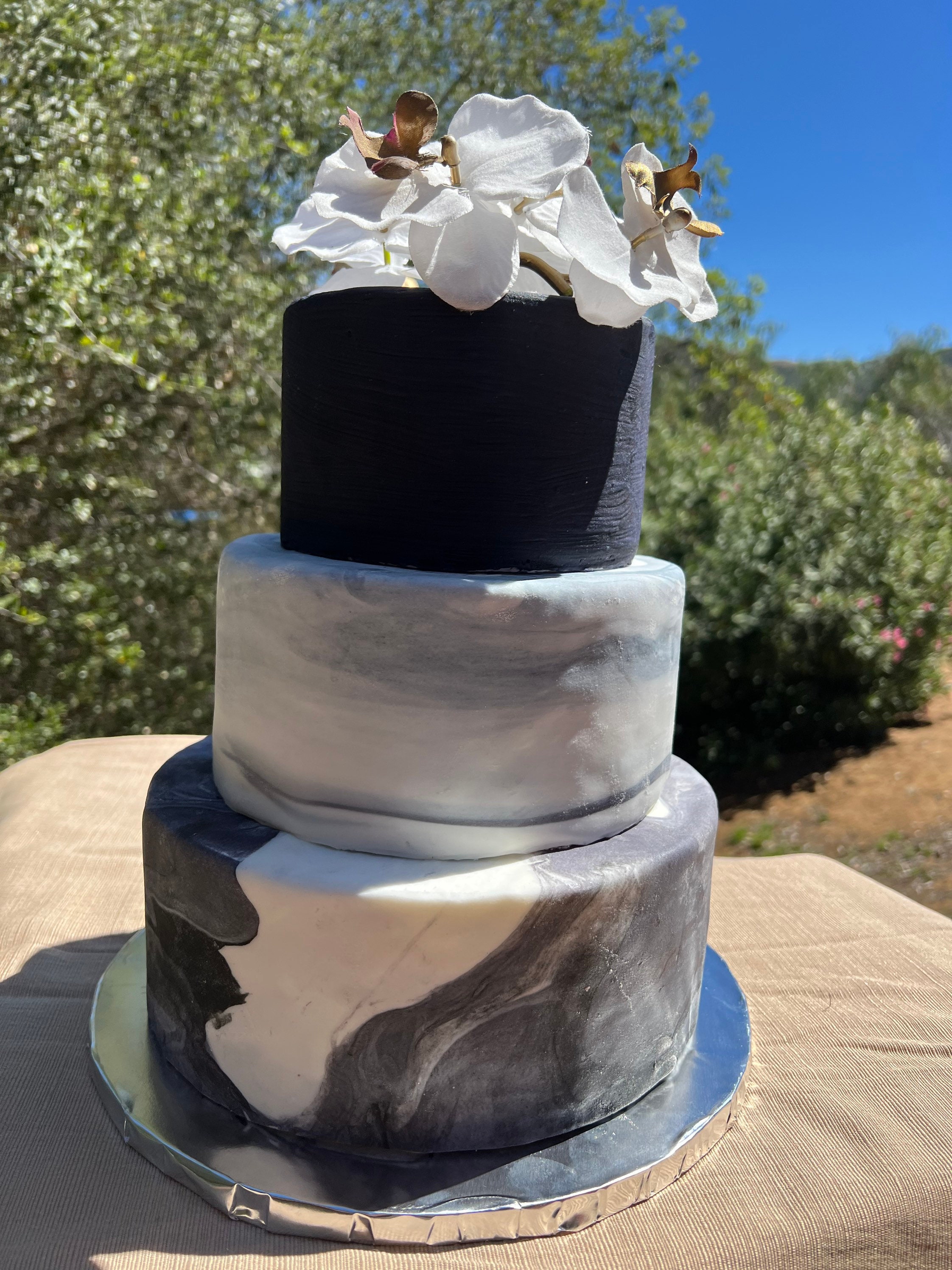 Fake Cake Wedding Black White Marmor | Etsy