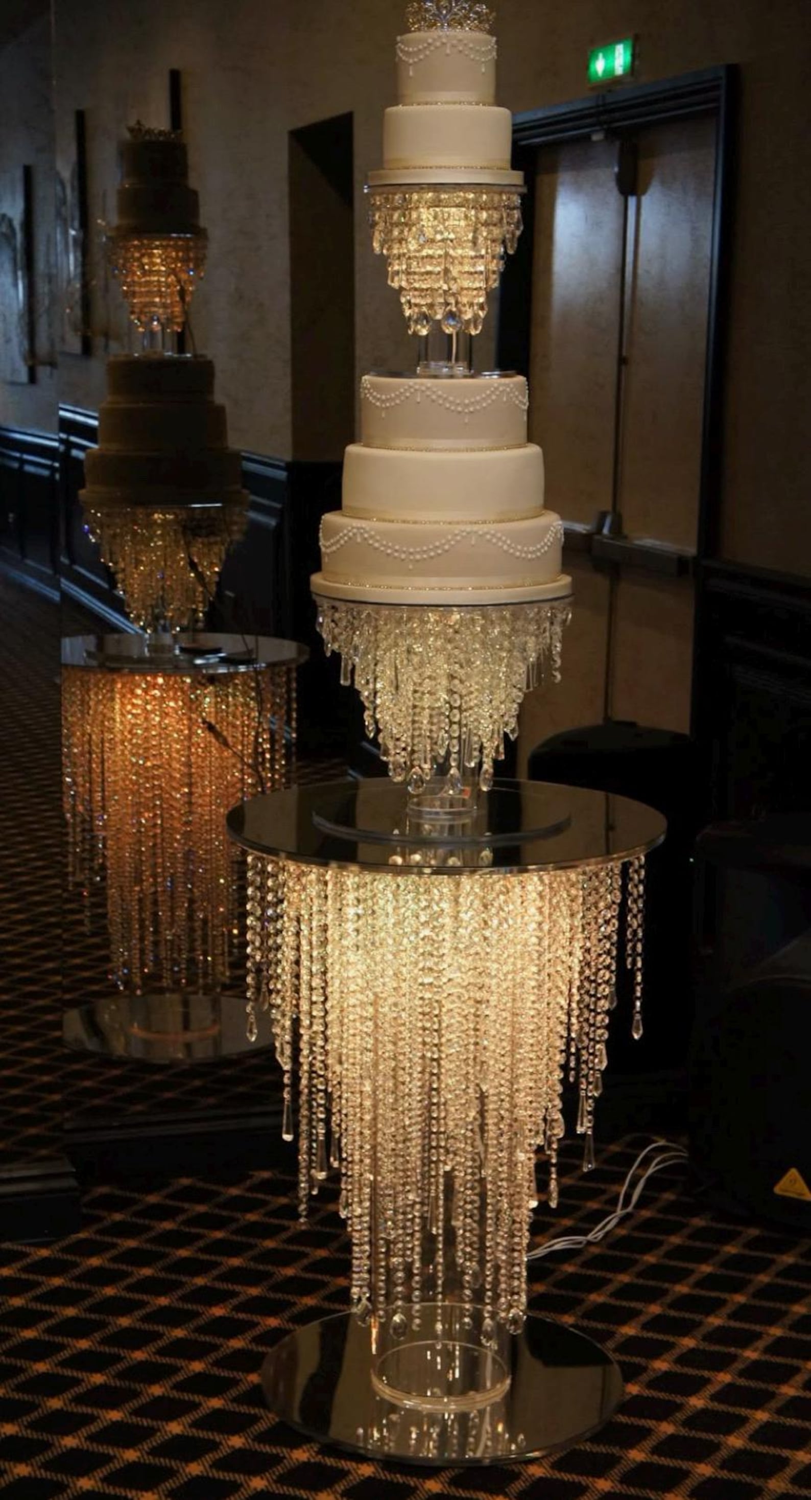 Waterfall Crystal Beaded Cake Stand: 4ft Acrylic Chandelier Display - Etsy