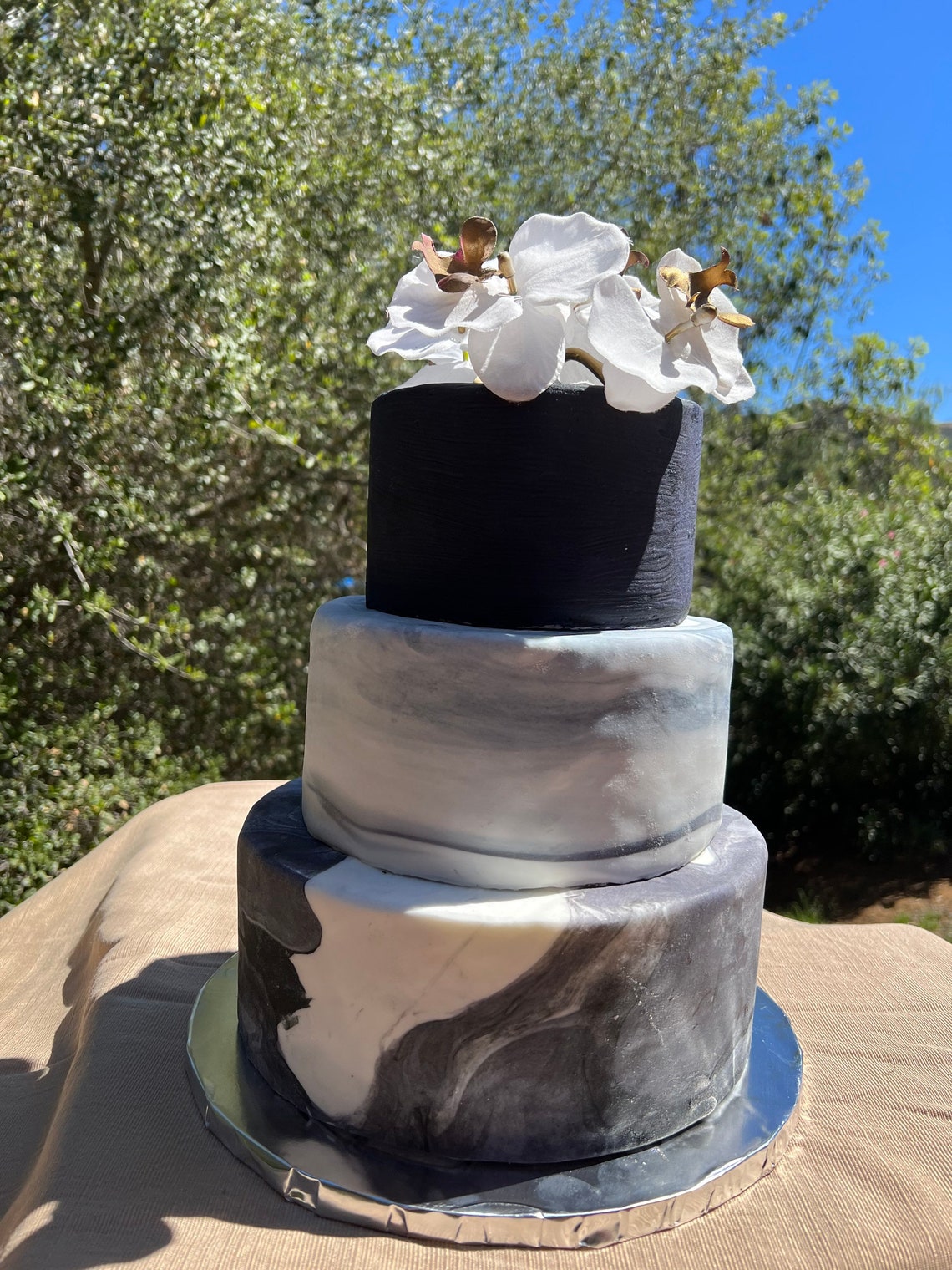 Fake Cake Wedding Black White Marmor - Etsy