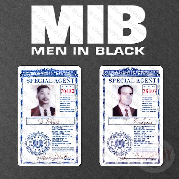Men in Black Id Badges - Etsy Australia