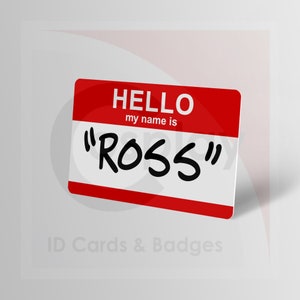 FRIENDS, HELLO My Name is Badge, Ross Name Badge, Ross Geller, David ...