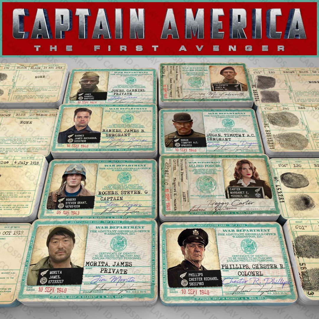Marvel's Captain America: the First Avenger Howling Commandos Army ID ...