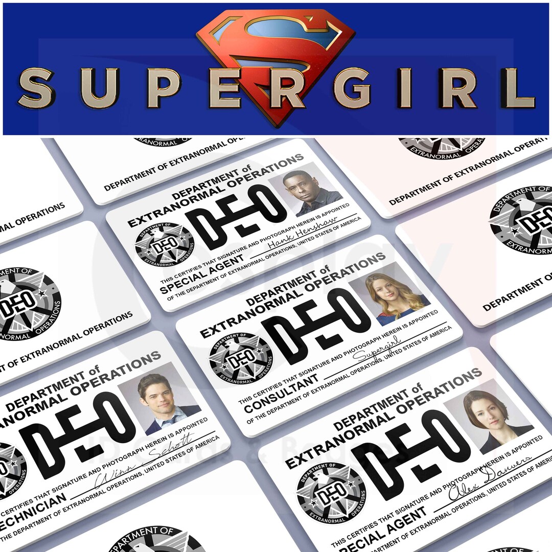 Deo Special Agent Id Card Supergirl Tv Show Alex Danvers Hank Henshaw Department Of