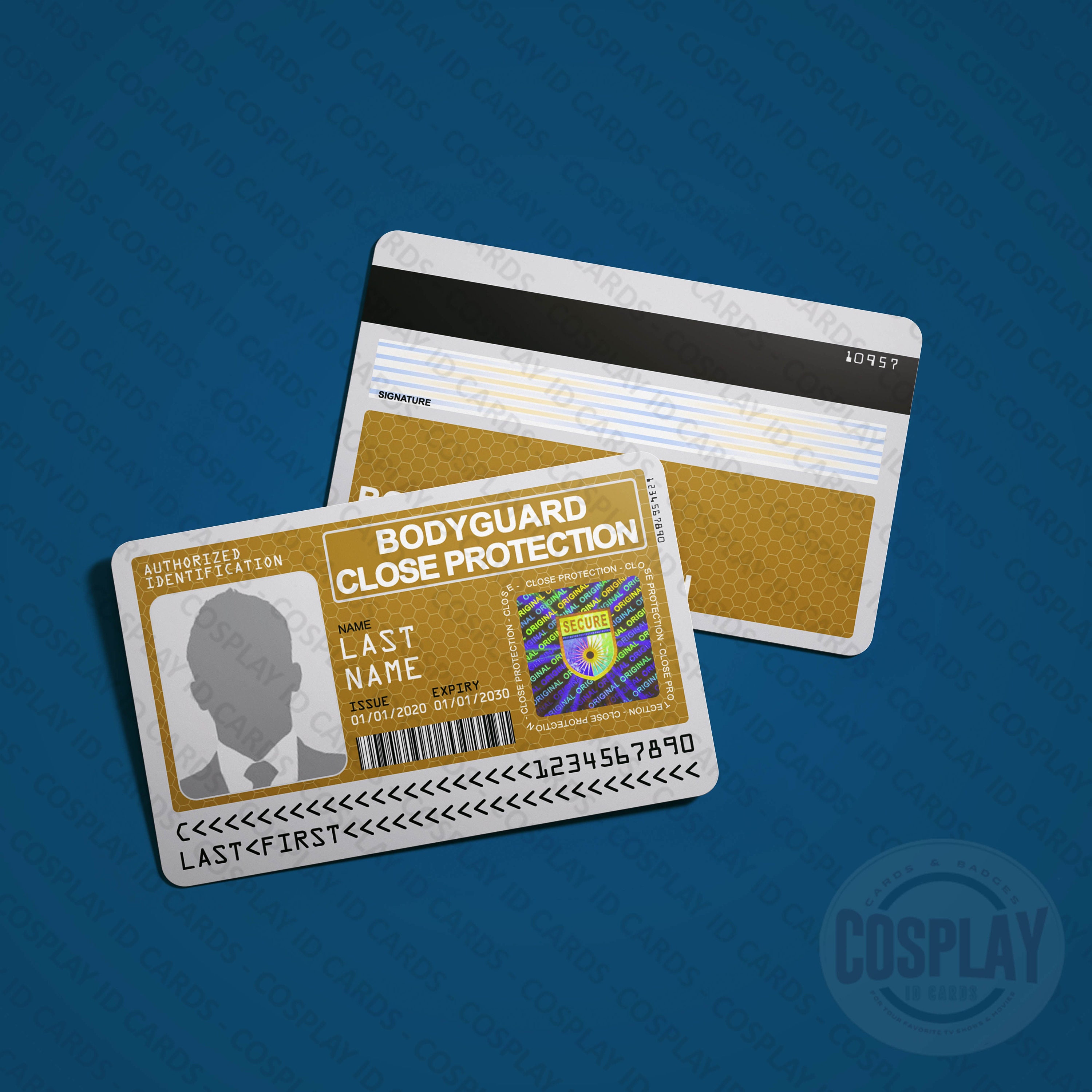 Personal Bodyguard ID Card With Real Hologram Close - Etsy Canada