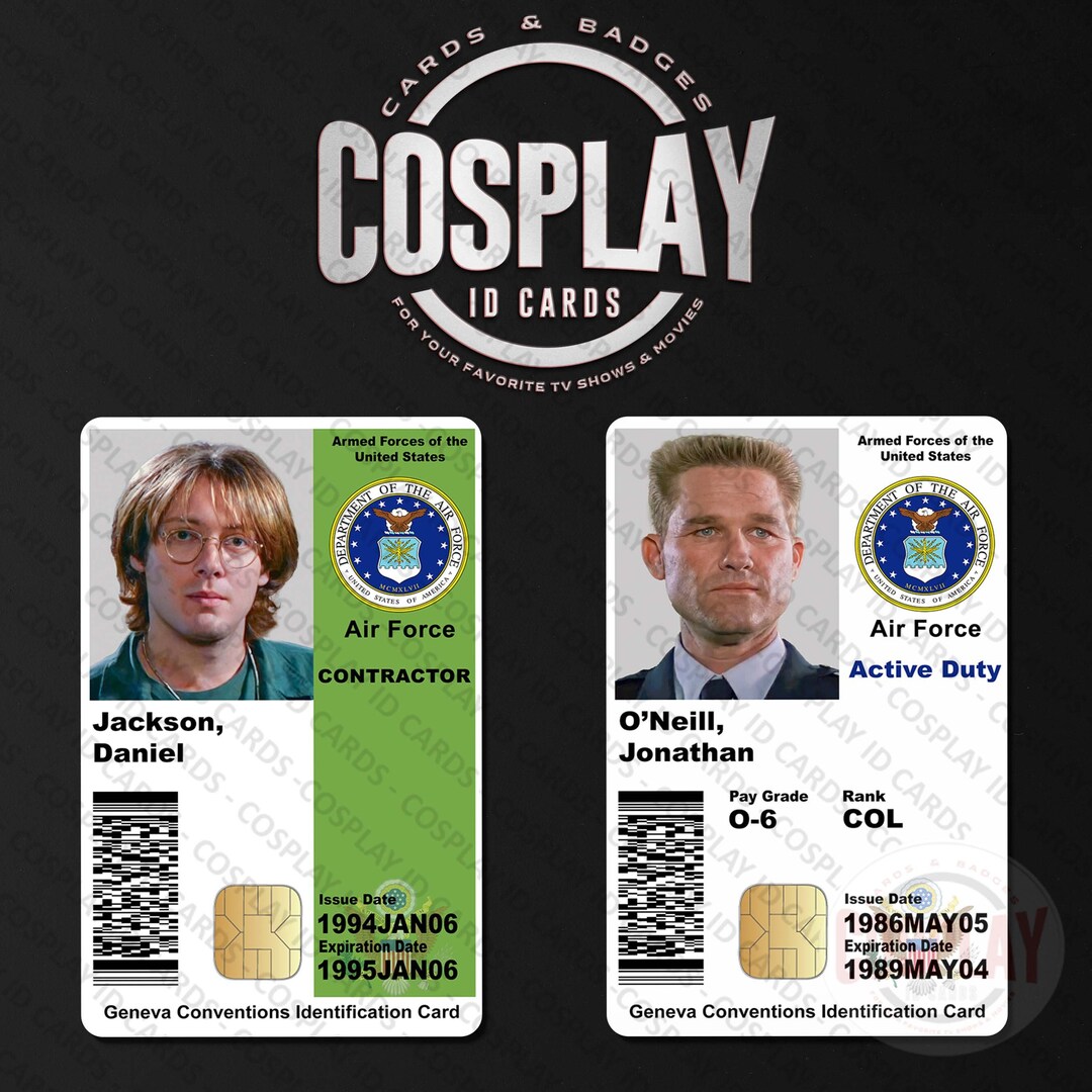 STARGATE Movie Prop ID Badge Set Jack O'neill Kurt Russell Daniel ...