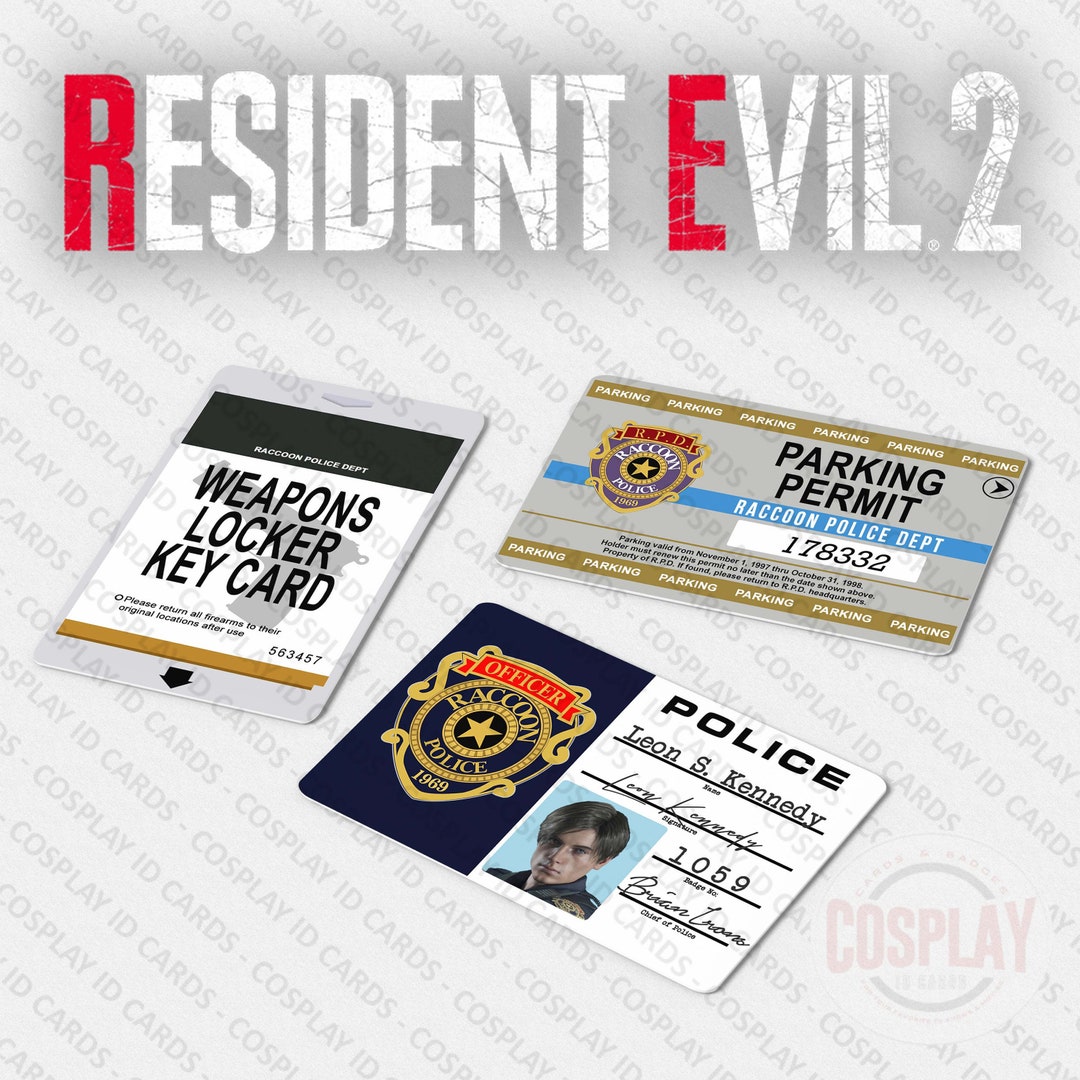 RESIDENT EVIL 2 Remake, Leon Kennedy Raccoon City Police ID Card ...