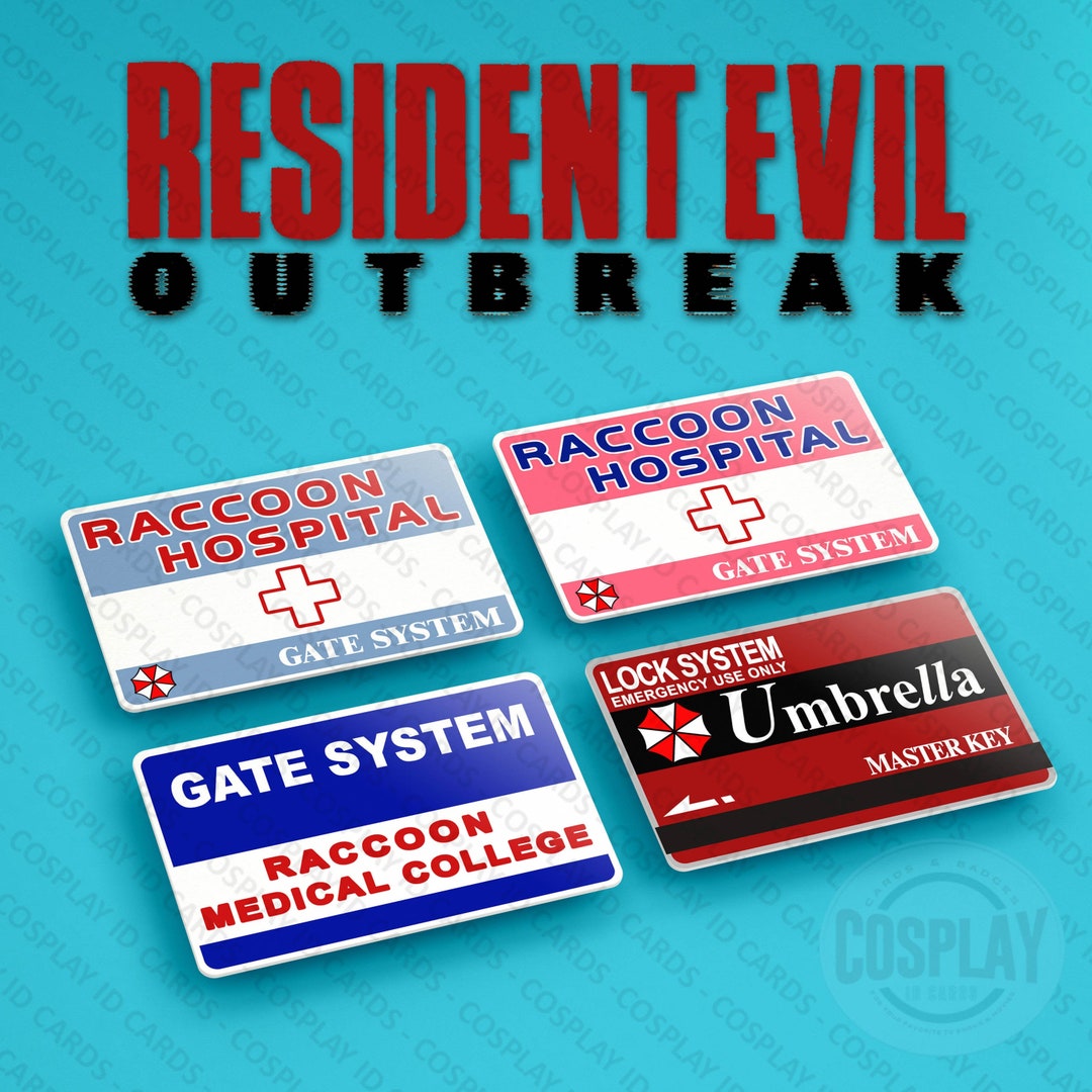 RESIDENT EVIL Outbreak Keycard Set Raccoon City Hospital Umbrella Lock ...