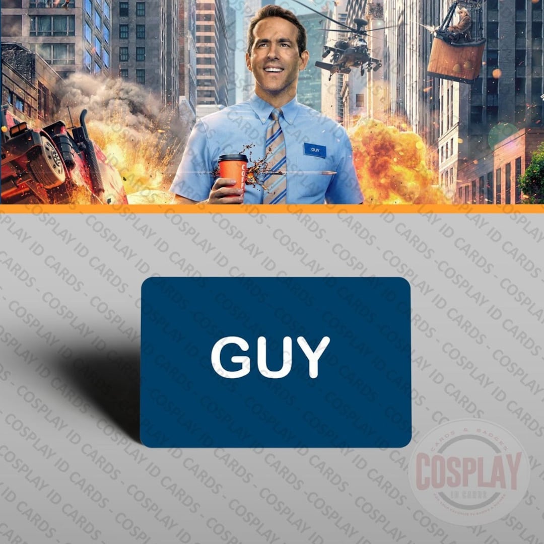 FREE GUY Name Badge Ryan Reynolds Guy Name Tag Cosplay - Etsy