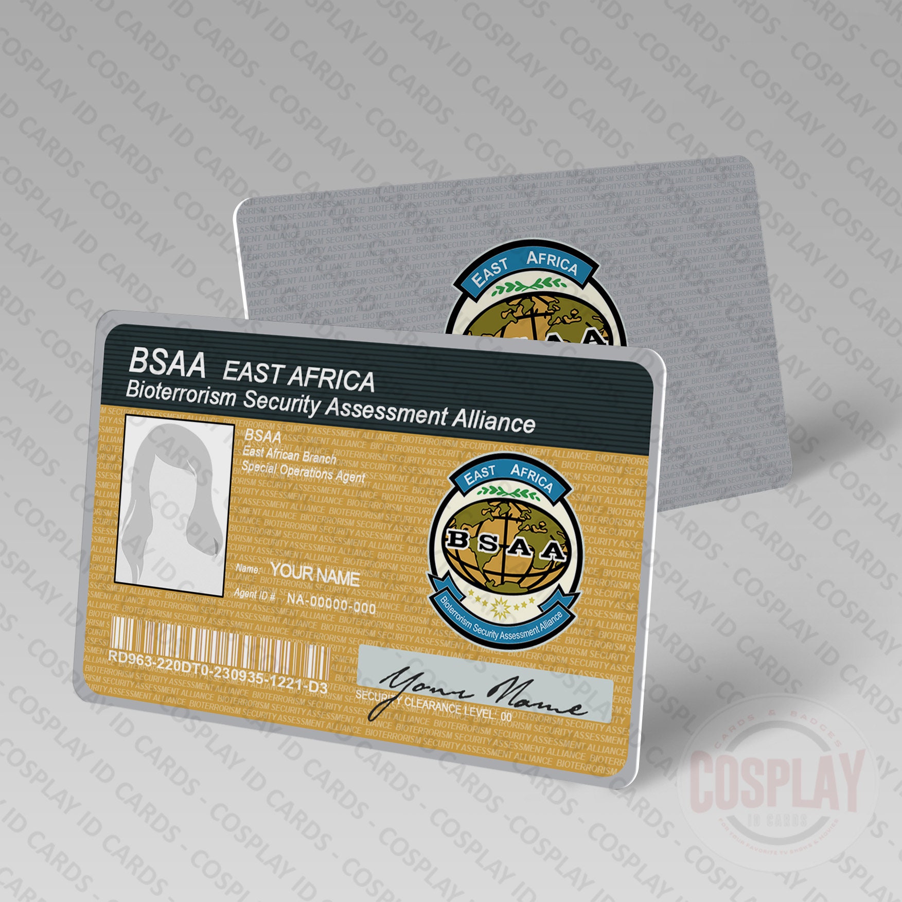 RESIDENT EVIL B.S.A.A. Customizable ID Card Bioterrorism | Etsy India