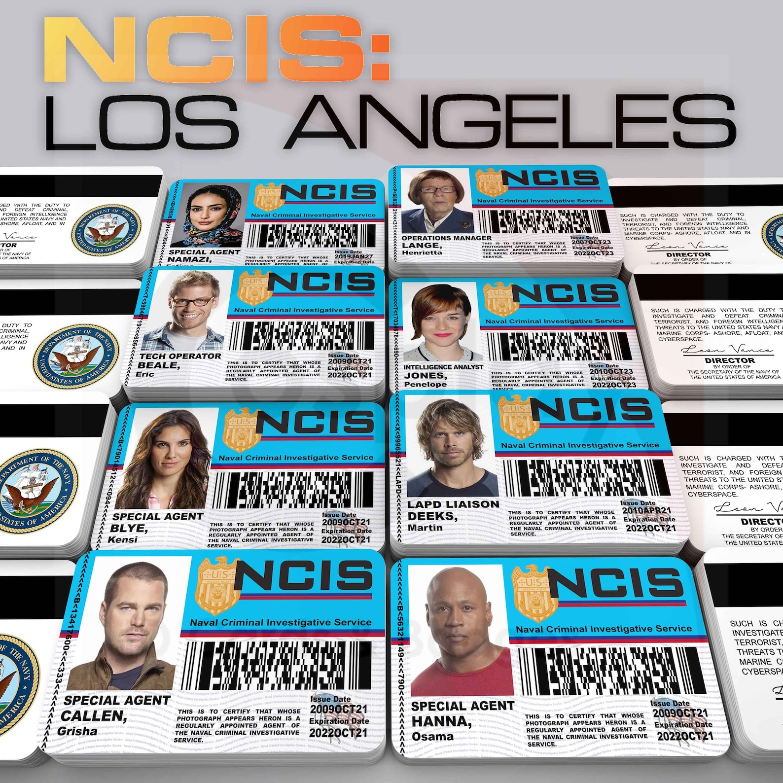 NCIS Los Angeles Novelty TV Show ID Card Naval Criminal | Etsy