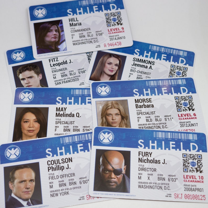 Marvel SHIELD Agent ID Badge Phil Coulson Melinda May Nick | Etsy
