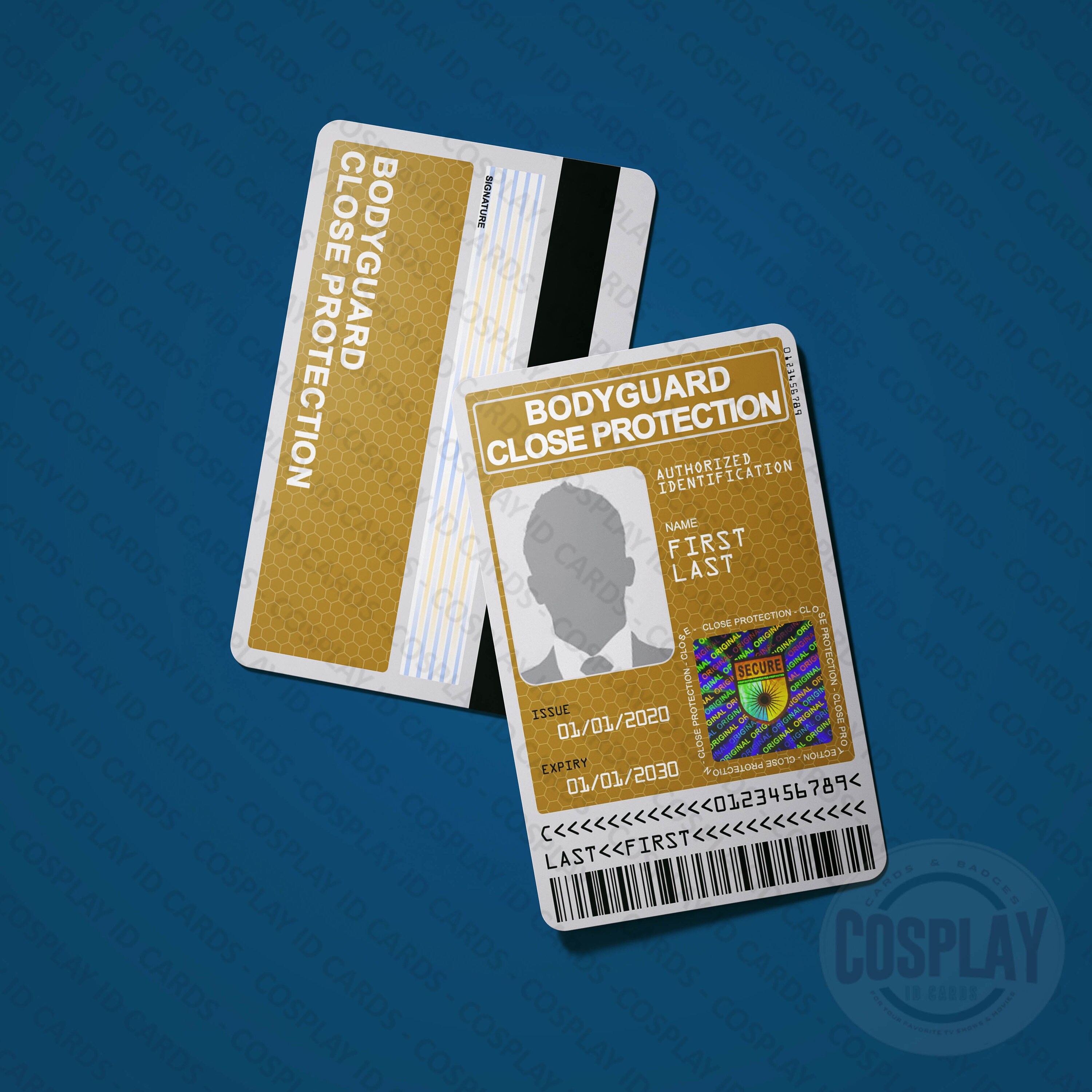 Personal Bodyguard ID Card With Real Hologram Close - Etsy Canada