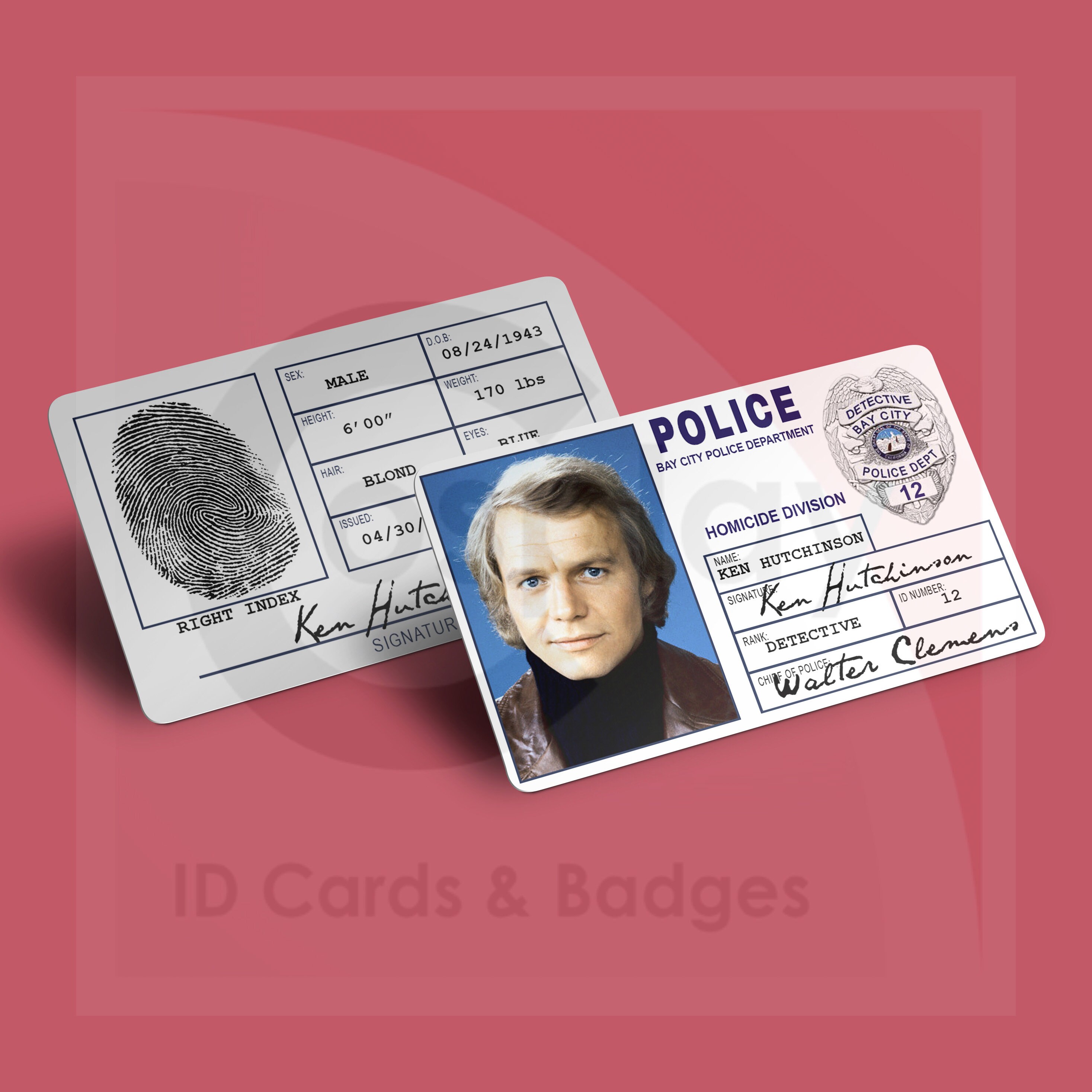 Starsky and Hutch Bay City Police ID Badge Ken Hutchinson | Etsy