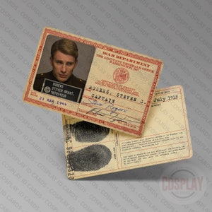Marvel Captain America the First Avenger Army ID Card SSR - Etsy Denmark