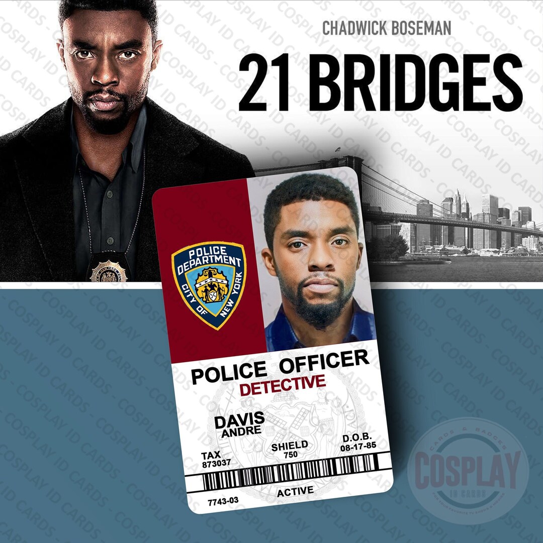 21 Bridges Movie Prop Replica Detective Andre Davis Police Badge ...