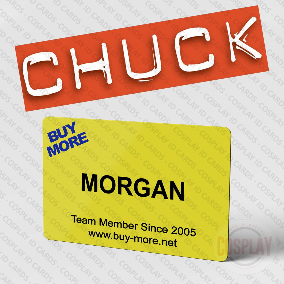 Chuck TV Show Cosplay Green Shirt Employee ID Badge, Morgan Grimes ...