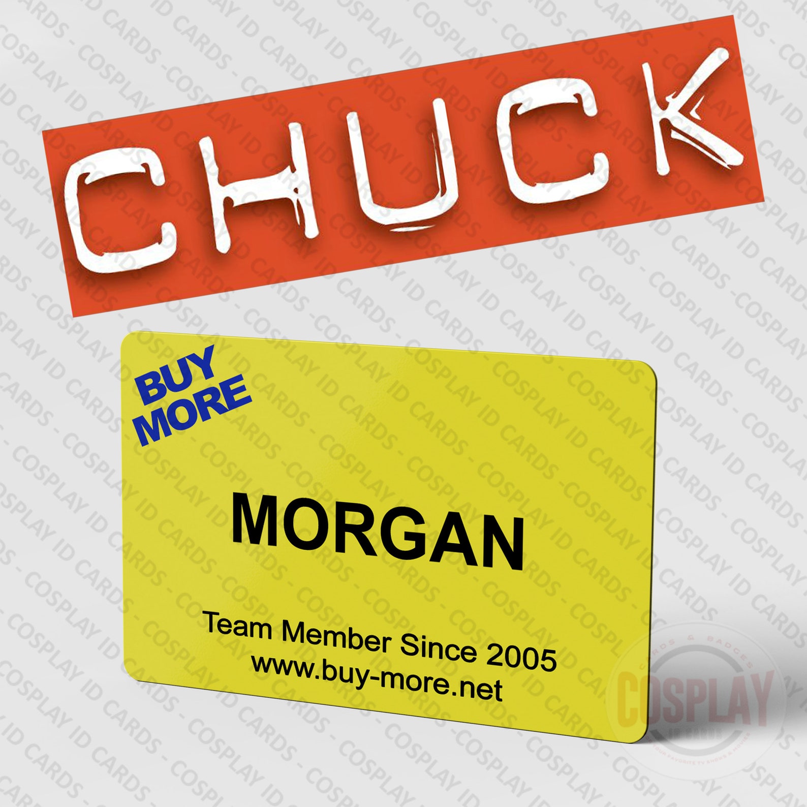 Chuck TV Show Cosplay Green Shirt Employee ID Badge Morgan - Etsy