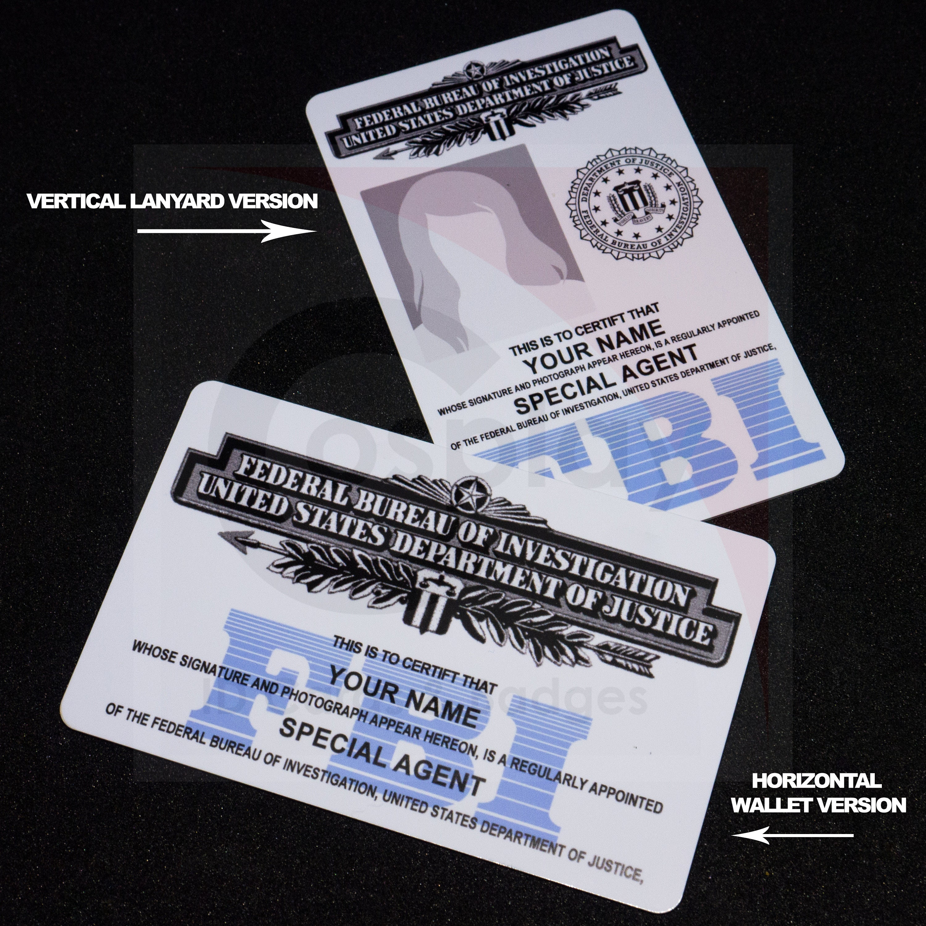 Cosplay FBI Federal Bureau of Investigation ID Cards Federal | Etsy