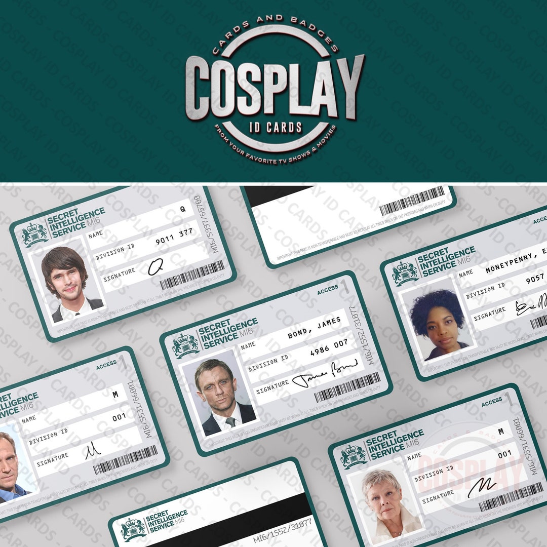 Novelty Screen Accurate James Bond ID Badge Daniel Craig Judi Dench M ...