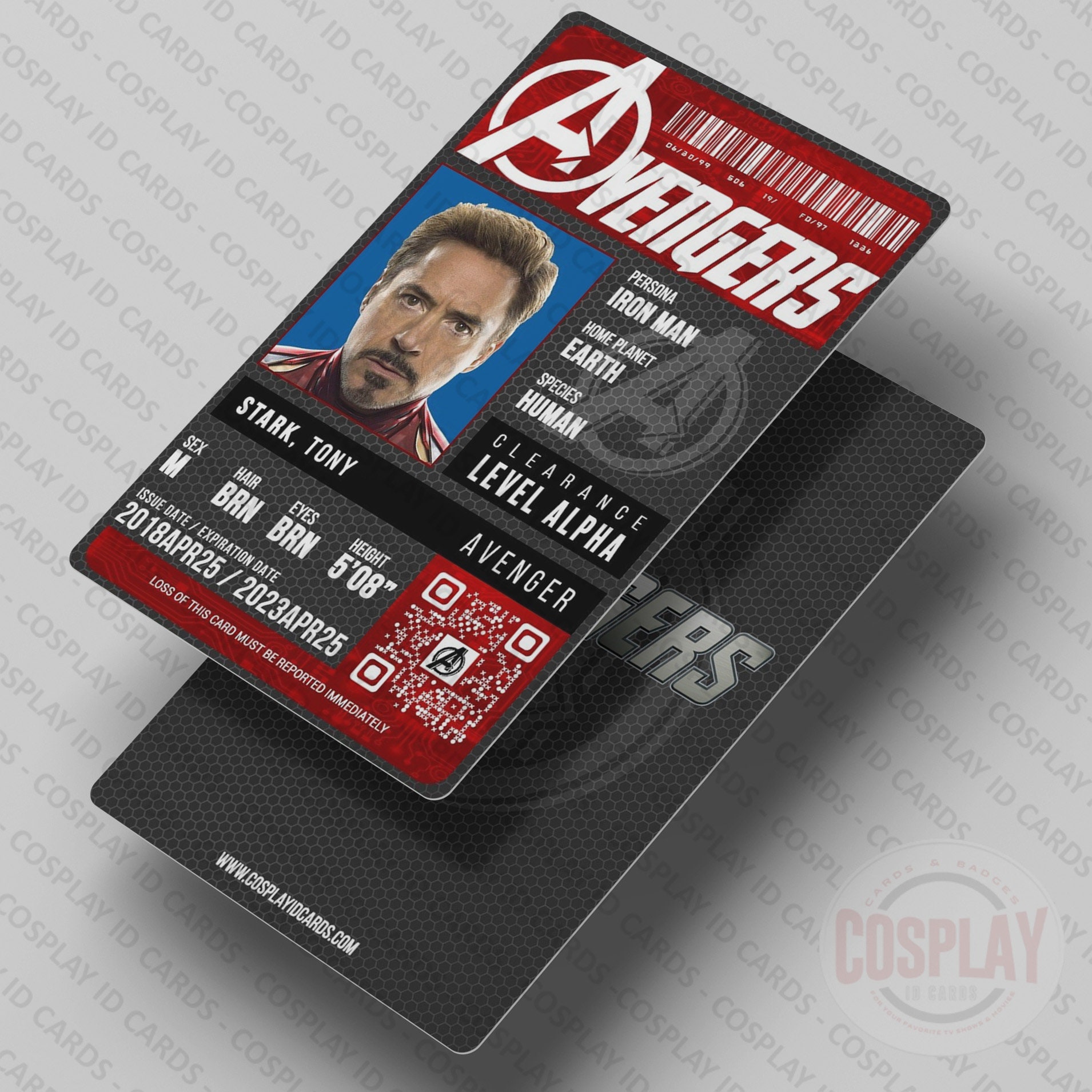 Tony Stark Iron Man ID Badge Carte didentité SHIELD Carte | Etsy