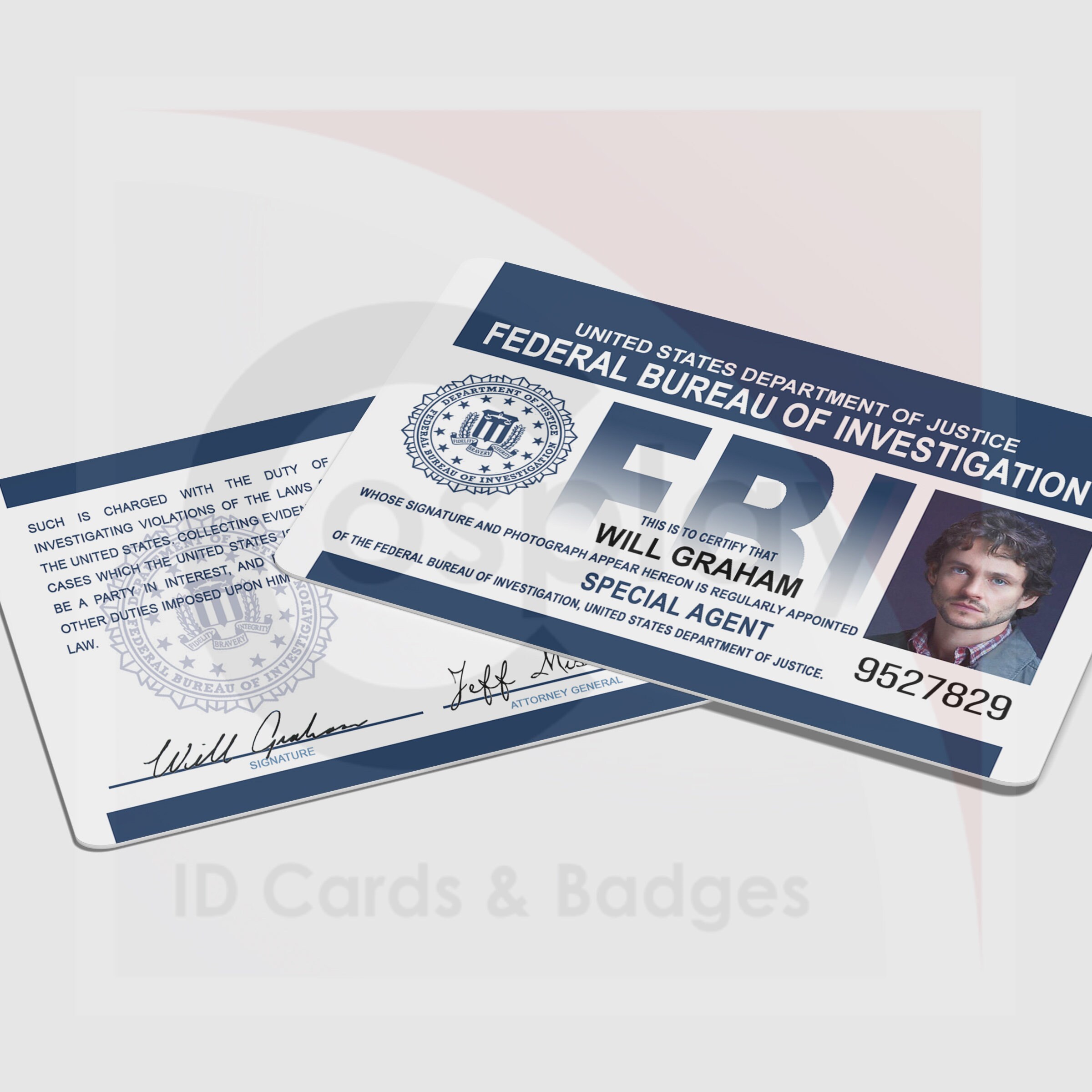 HANNIBAL TV Show FBI Card Special Agent Will Graham Hugh | Etsy