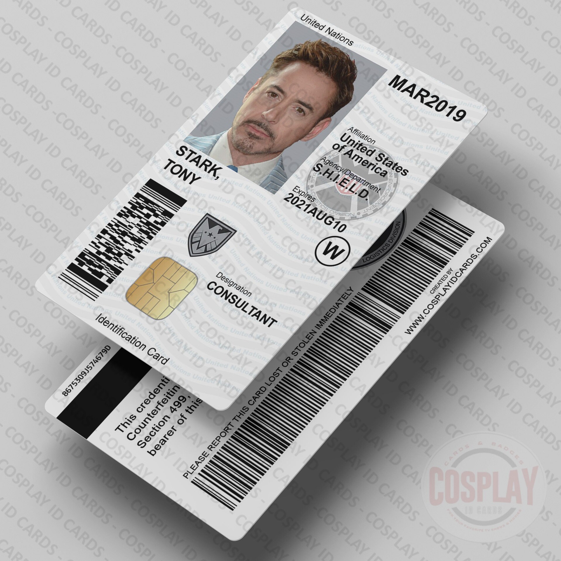 Tony Stark Iron Man ID Badge SHIELD ID Card Avengers - Etsy France
